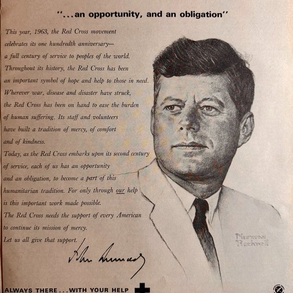 American Red Cross | Art | Vintage Jfk 963 Print Ad Red Cross Norman ...